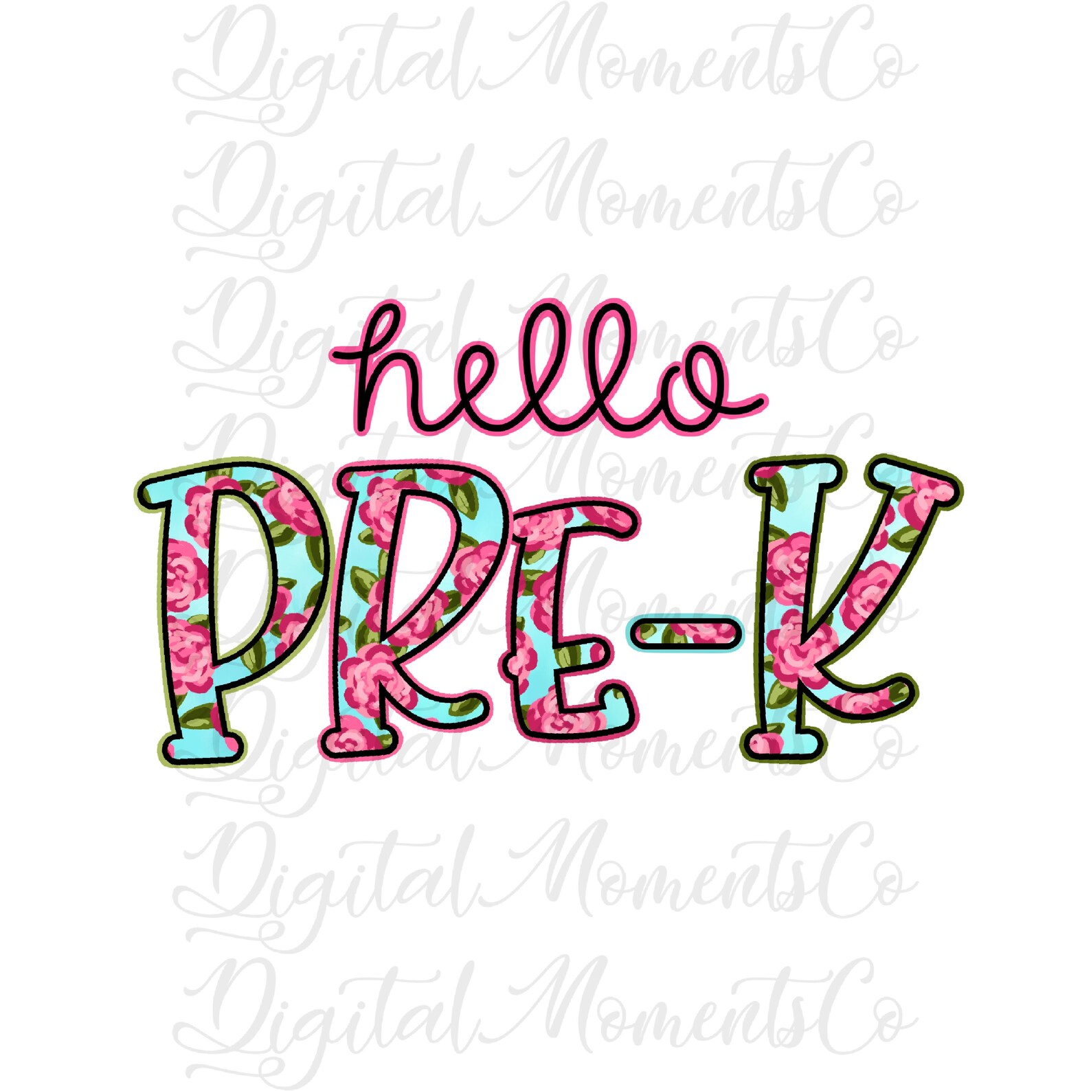 Hello Pre-k Preppy PNG Digital Download Sublimation DTG - Etsy