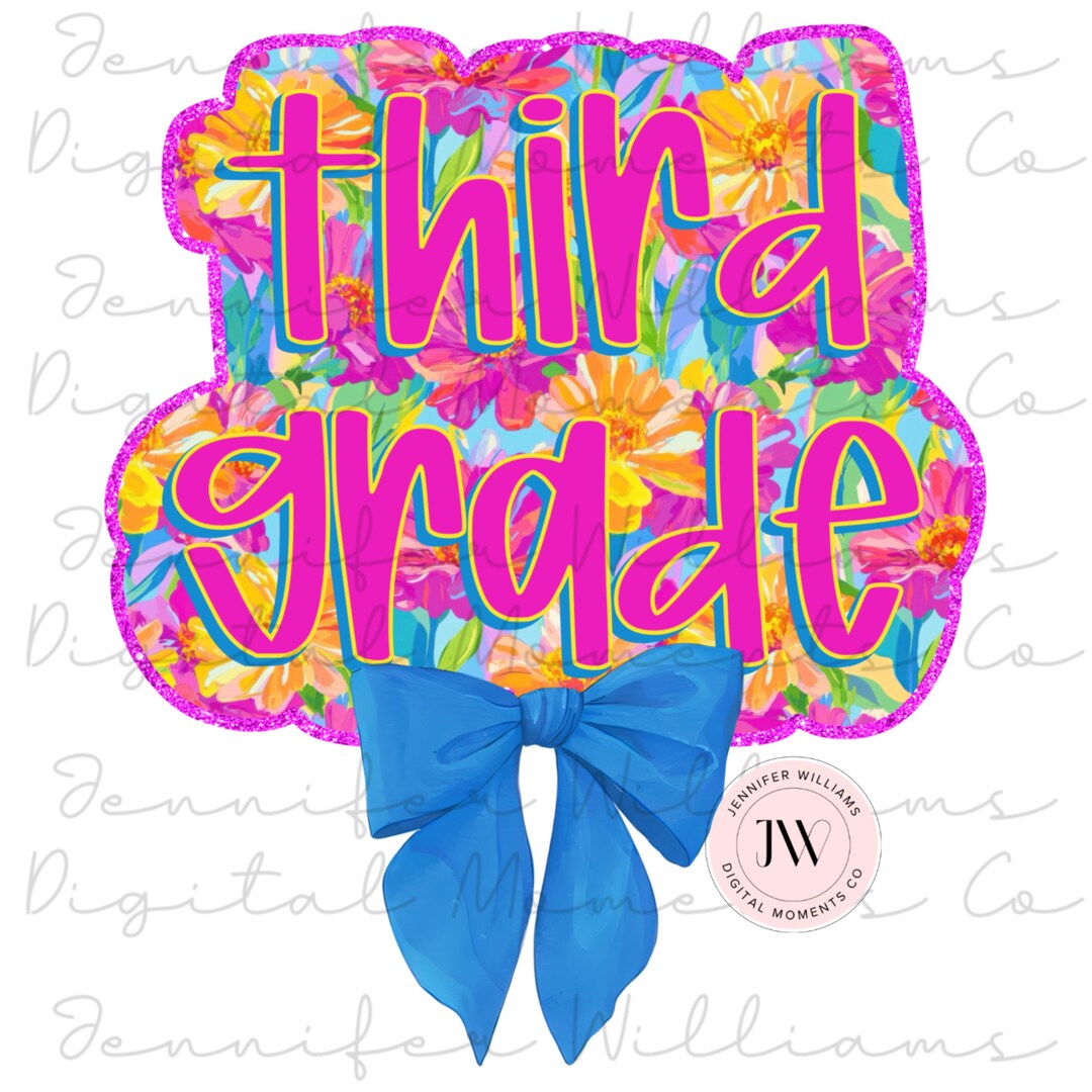 Third Grade, Coquette, Digital Download, PNG, Sublimation, DTG - Etsy