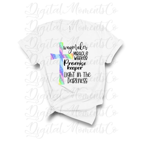 Waymaker Promise Keeper Tie Dye Cross Christian PNG | Etsy