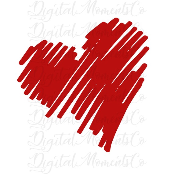 Scribble Heart Monogram Clipart Valentines Day - Etsy Canada