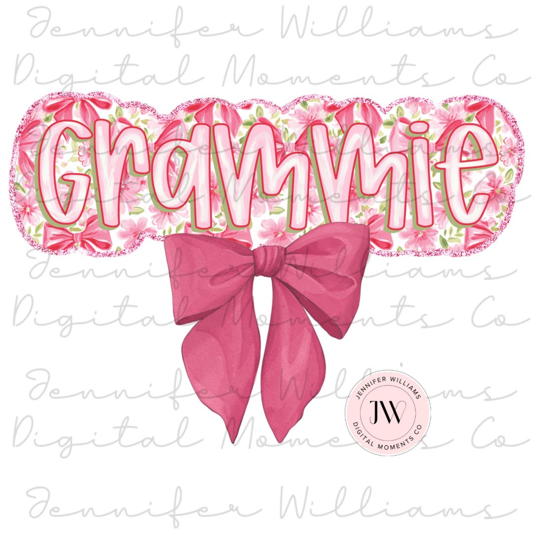 Grammie, Pink Bow, Coquette, PNG, Digital Download, Sublimation, DTG - Etsy