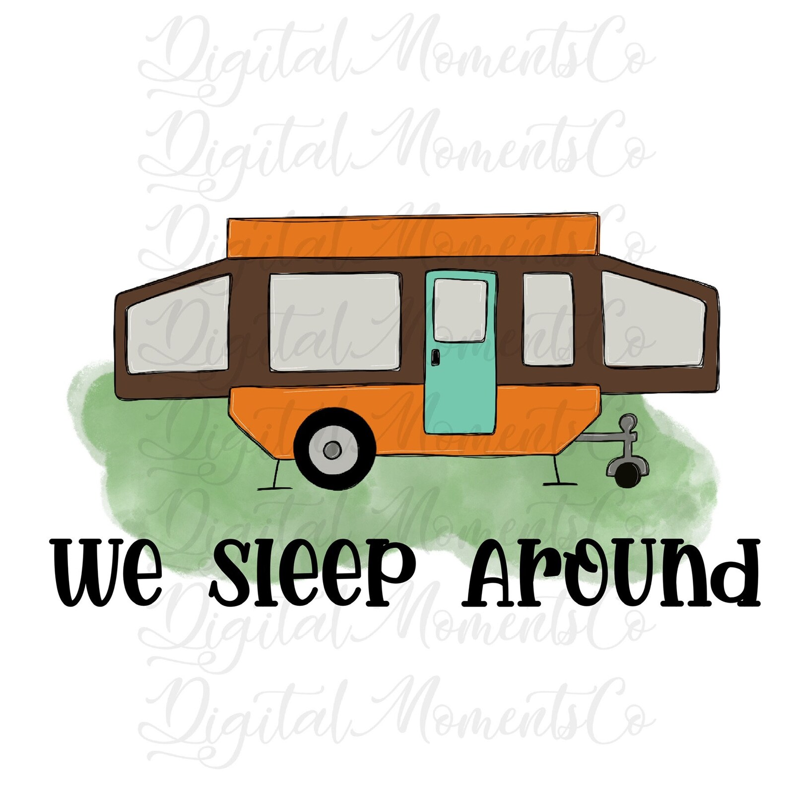 We Sleep Around, Camping, Pop up Camper, Retro, Vintage, PNG ...