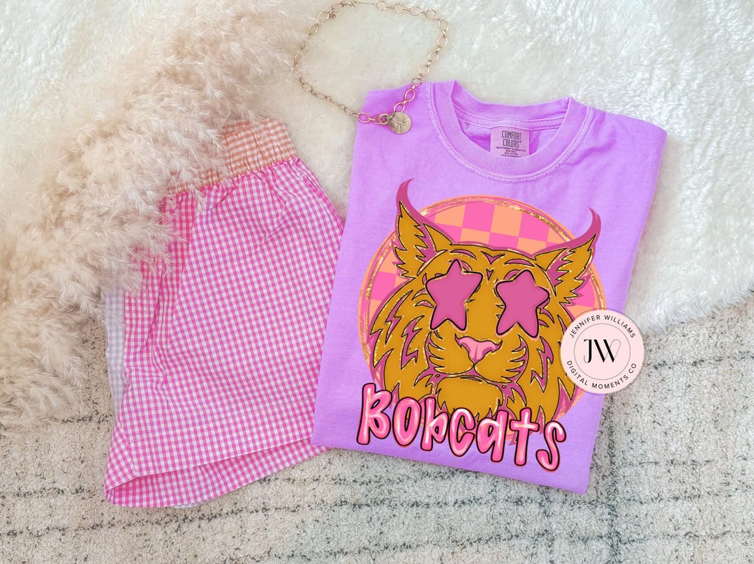Bobcats, Neon, Preppy, Mascot, Sublimation, PNG, DTG, Digital Download ...