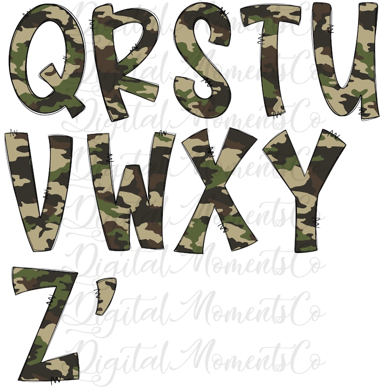 Camo, Doodle Letters, Digital Download, PNG, Sublimation, DTG TUTORIAL ...
