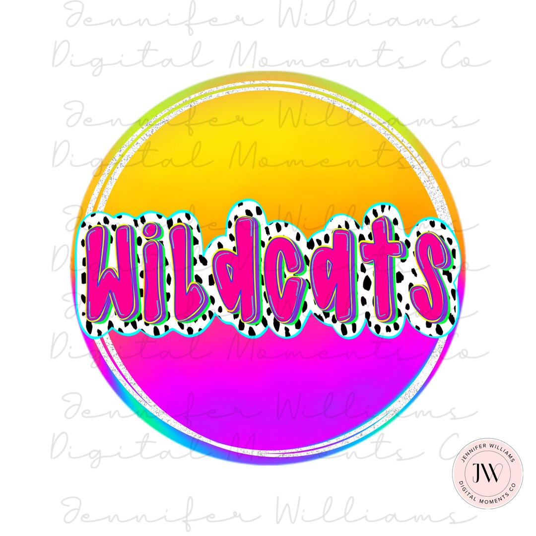 Neon Wildcats, Dalmatian Print, Mascot, Sublimation, PNG, DTG, Digital ...