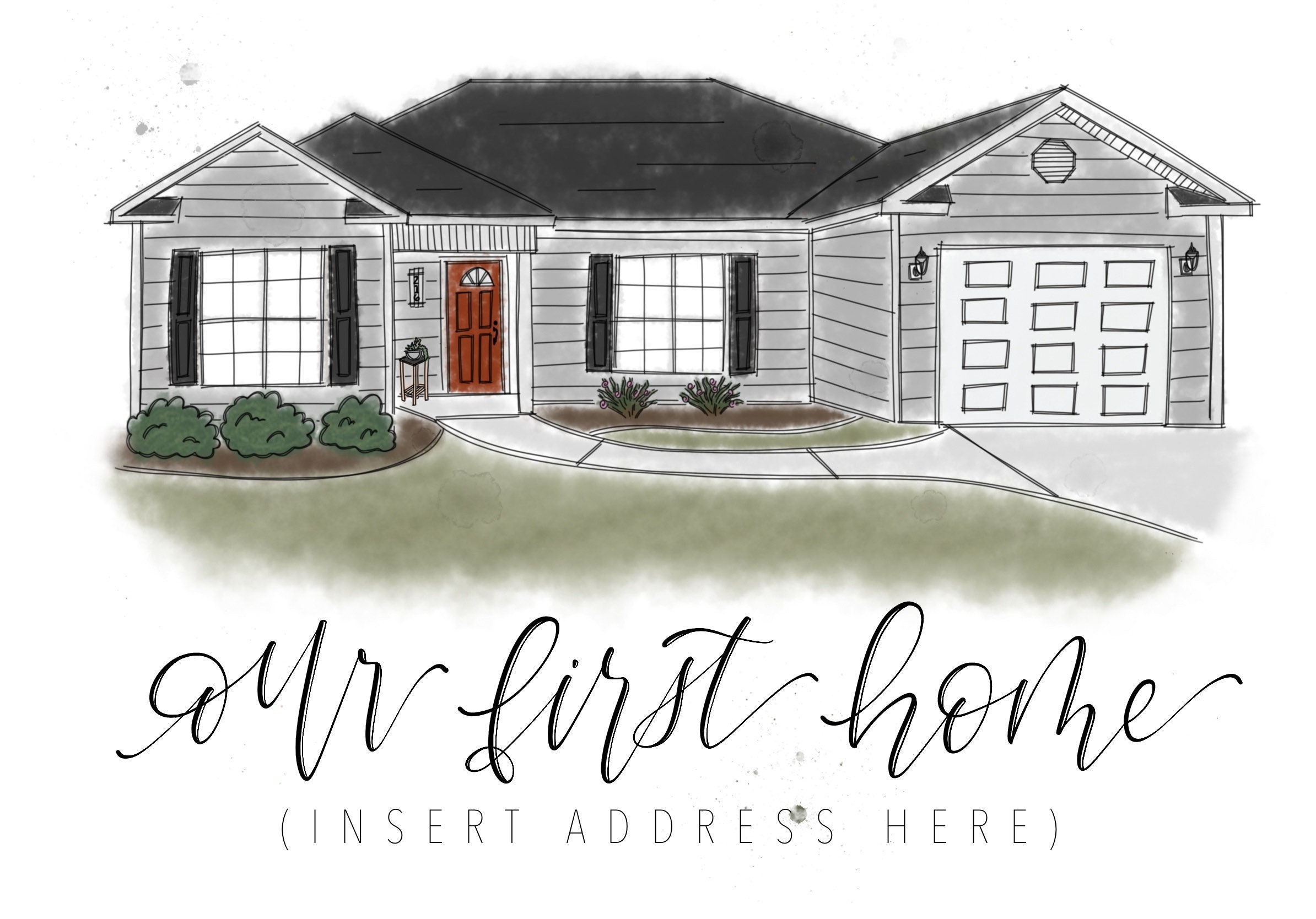 Digital Home Sketch | Home Drawing | House Illustration | Digital ...