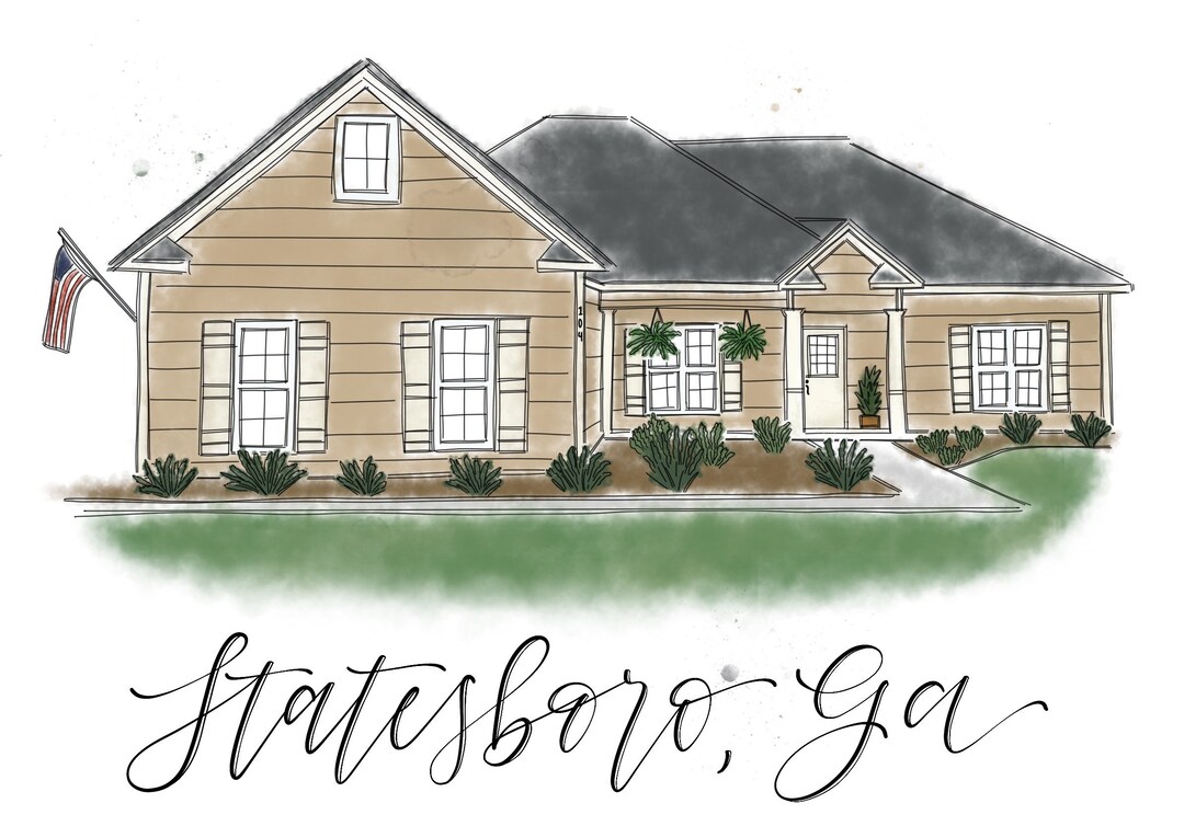 Digital Home Sketch | Home Drawing | House Illustration | Digital ...