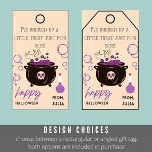 Editable Halloween Favour Tags Potion Gift Tags Costume Party Trick or ...