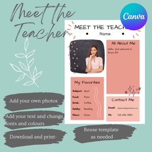 Editable Canva Template L Meet the Teacher Template L Back to School L ...