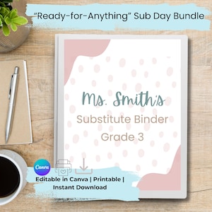 Editable Sub Binder & Emergency Sub Plans Template | Canva Teacher Sick ...