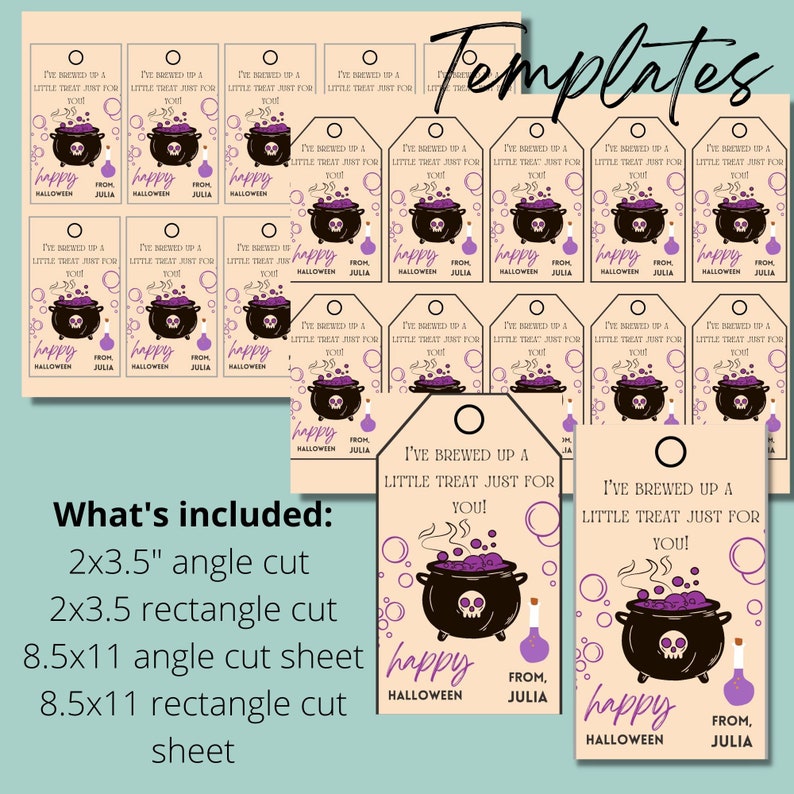 Editable Halloween Favour Tags Potion Gift Tags Costume Party - Etsy