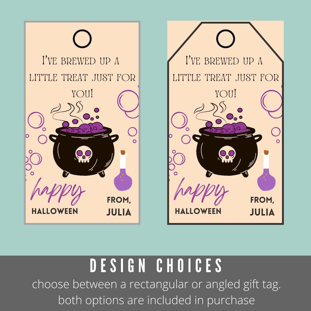 Editable Halloween Favour Tags Potion Gift Tags Costume Party Trick or ...