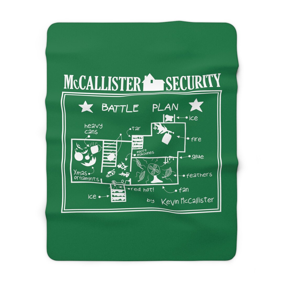 Home Alone Mccallister Security Kevin's Battle Plan Map Sherpa Fleece ...