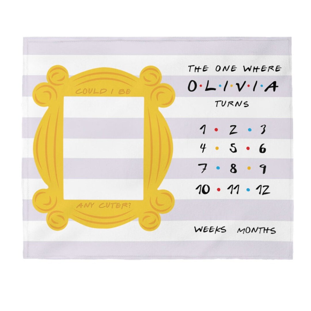 Custom Baby Name FRIENDS could I Be Any Cuter Milestone Velveteen Plush ...