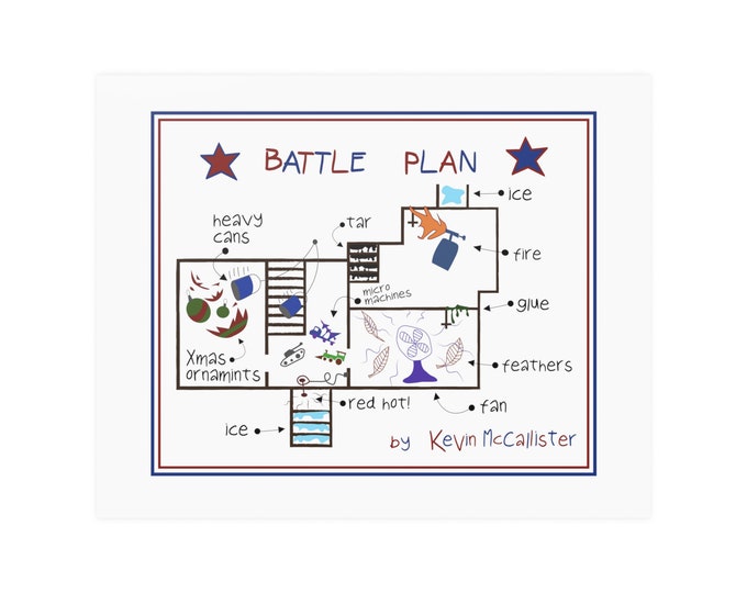 Home Alone Mccallister Security Kevin's Battle Plan Map Satin Poster - Etsy