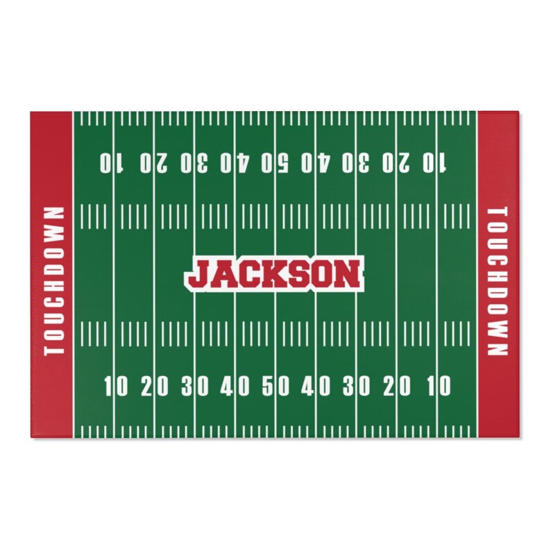 Custom Name and Color Football Field Area Rug | Etsy