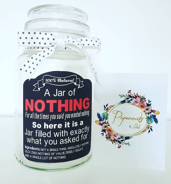 DIY Nothing Jar Label Label Only Gift Idea - Etsy