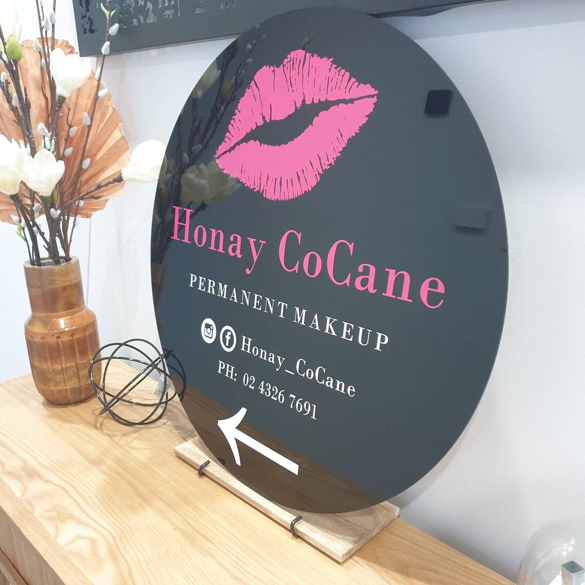 Personalised 60CM Round Acrylic Timber Circle Sign for | Etsy