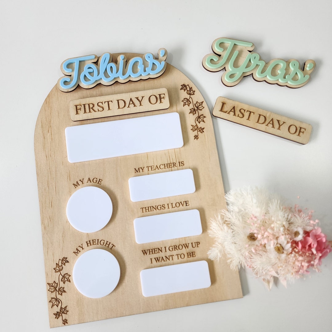 Personalised My First Day Board Back to School Sign My Last - Etsy ...