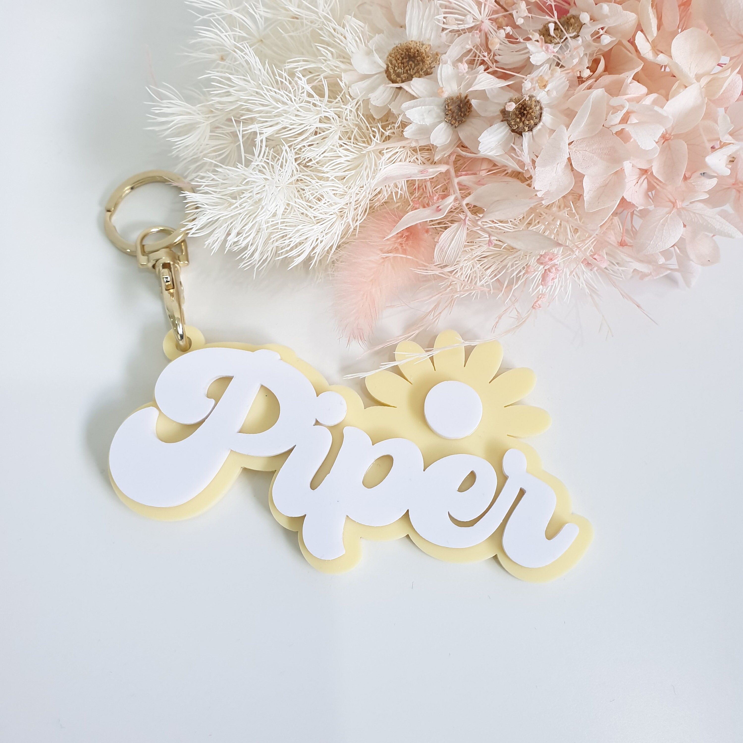 Personalised Double Layer Acrylic Keyring Keychain Bag Tag - Etsy Australia