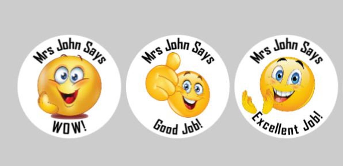 Teacher's Emoji Reward Personalised Stickers for Class | Etsy