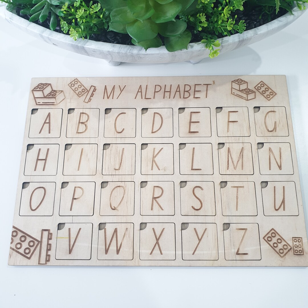 Personalised Wooden My Alphabet Board Puzzle, Montessori Toys, Learning ...