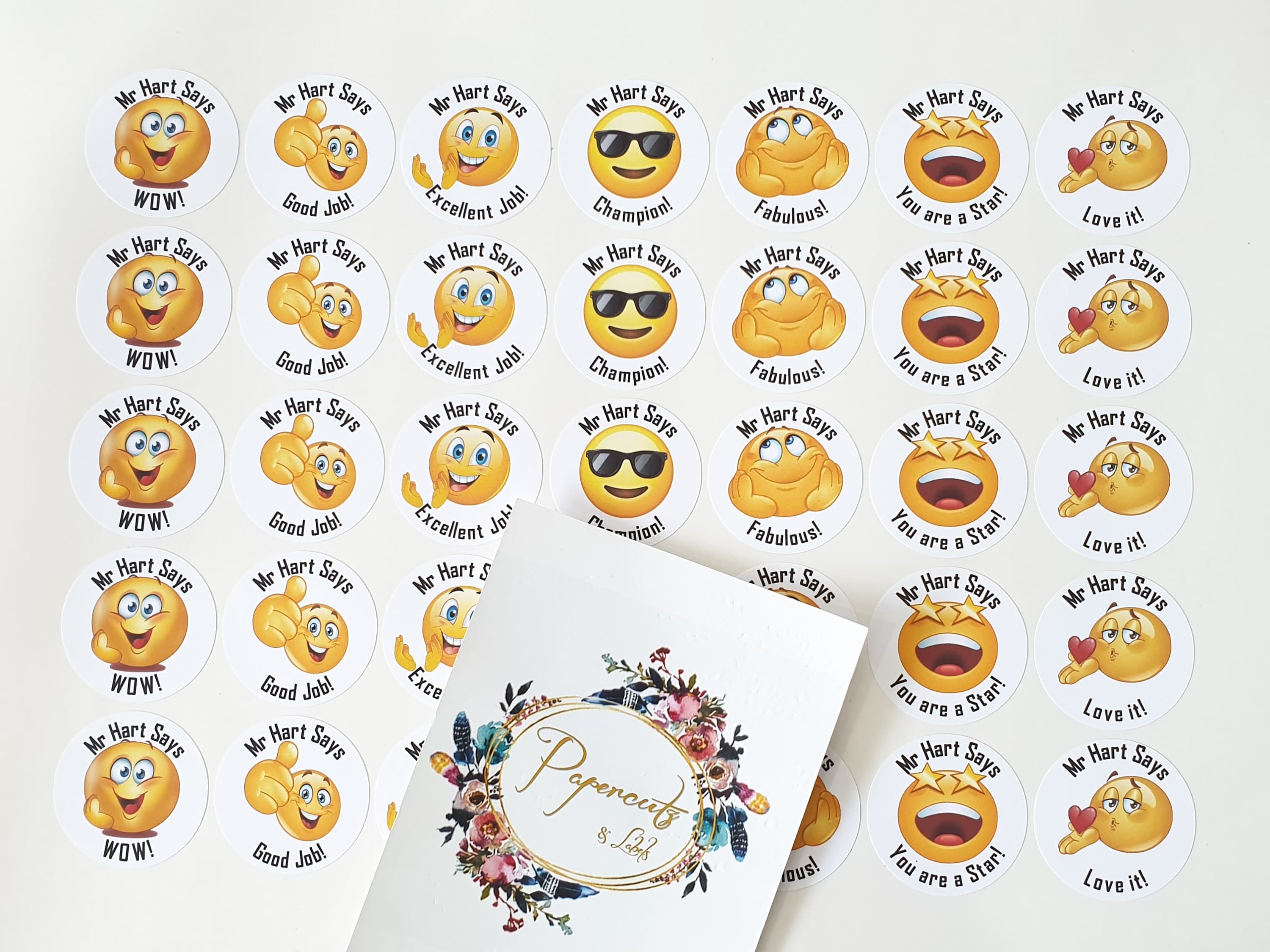 Teacher's Emoji Reward Personalised Stickers for Class | Etsy