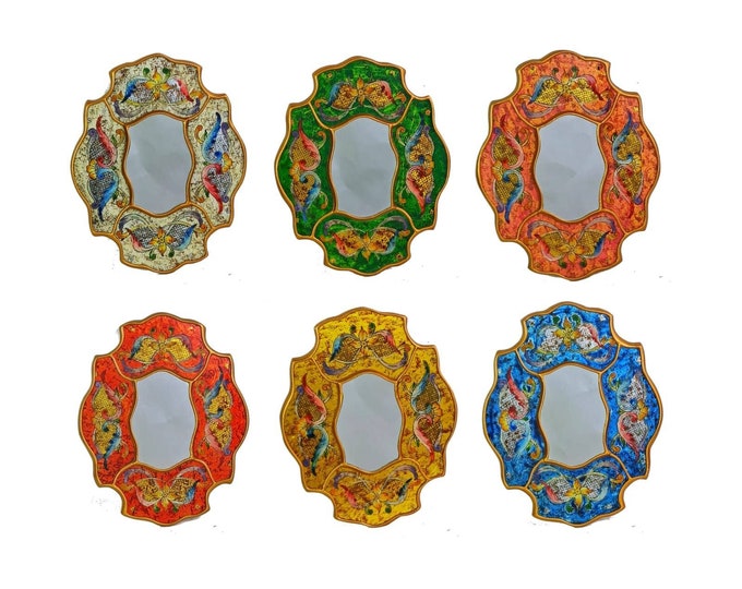 Peruvian Mirrors Set of 6 espejos Cajamarquinos Diameter 10x8 ...