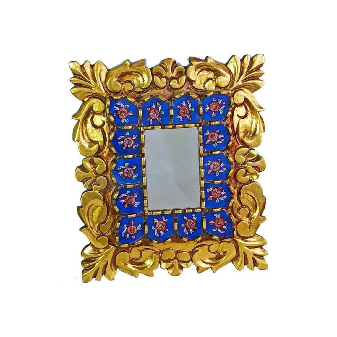 Peruvian Mirror bule Scuare Interior Decoration - Etsy