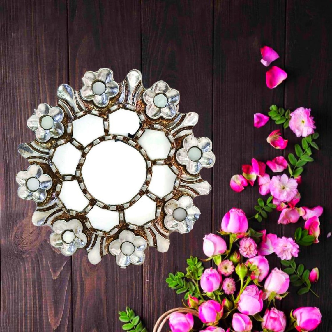 Round Decorative Mirror 10 x10 pink - Etsy