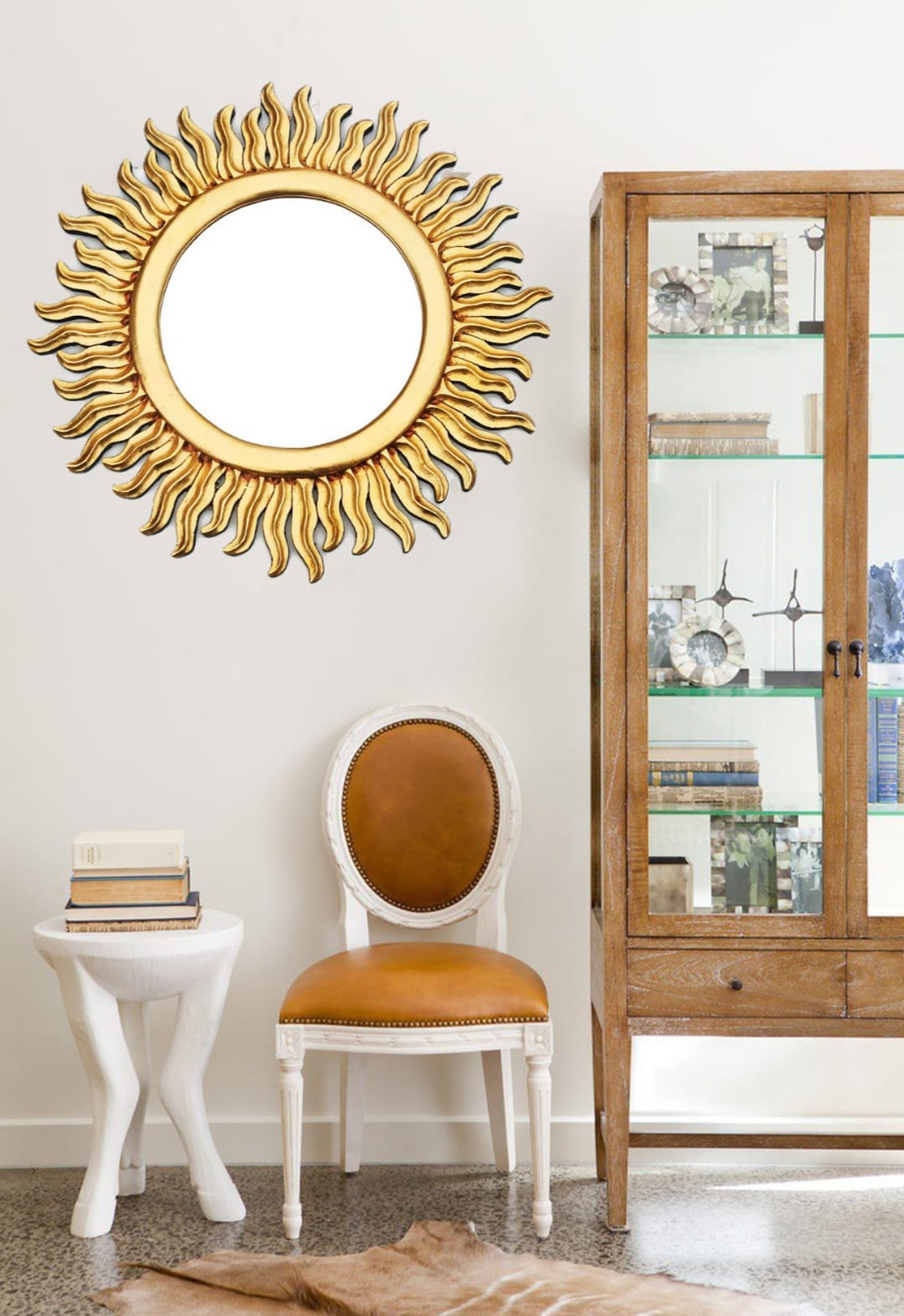 Peruvian Mirror - "MODERN SUNBURST" Peruvian Wall Mirror - Bathroom ...
