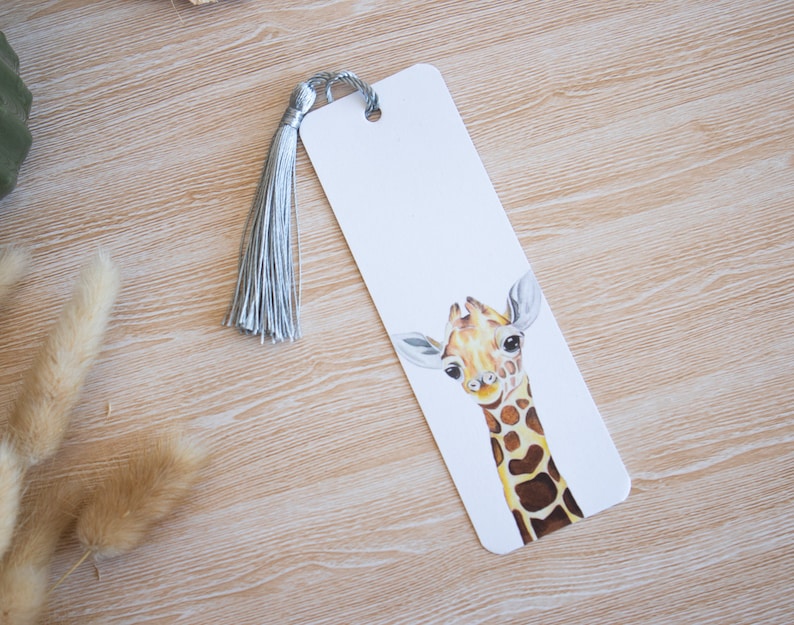 Baby Giraffe Bookmark | Bookmark Illustrated | Art Print | Wildlife ...