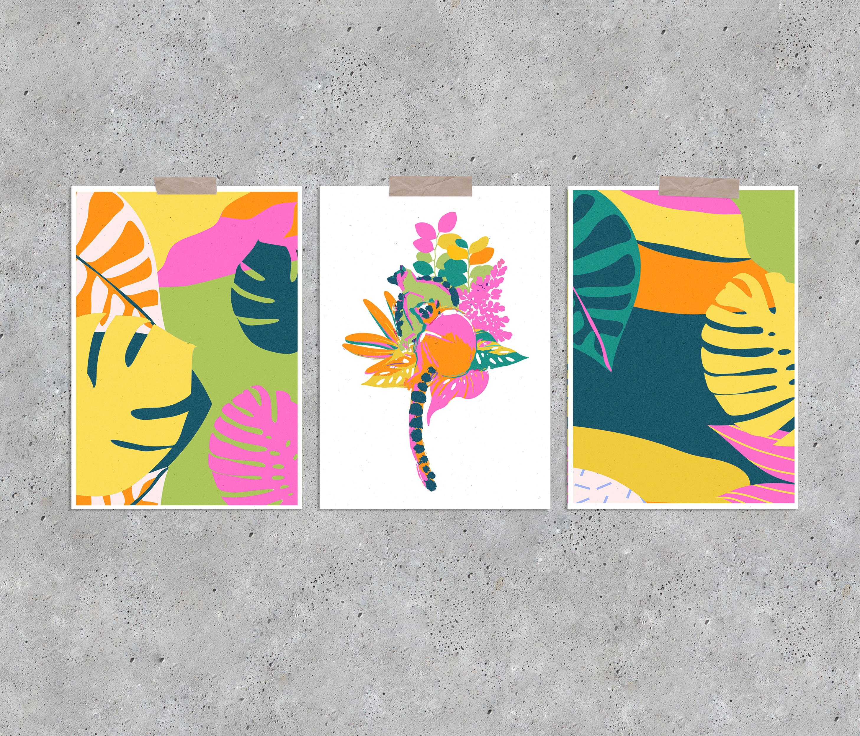 Bright Art Prints Set of 3 Bright Wall Art Nature Art - Etsy