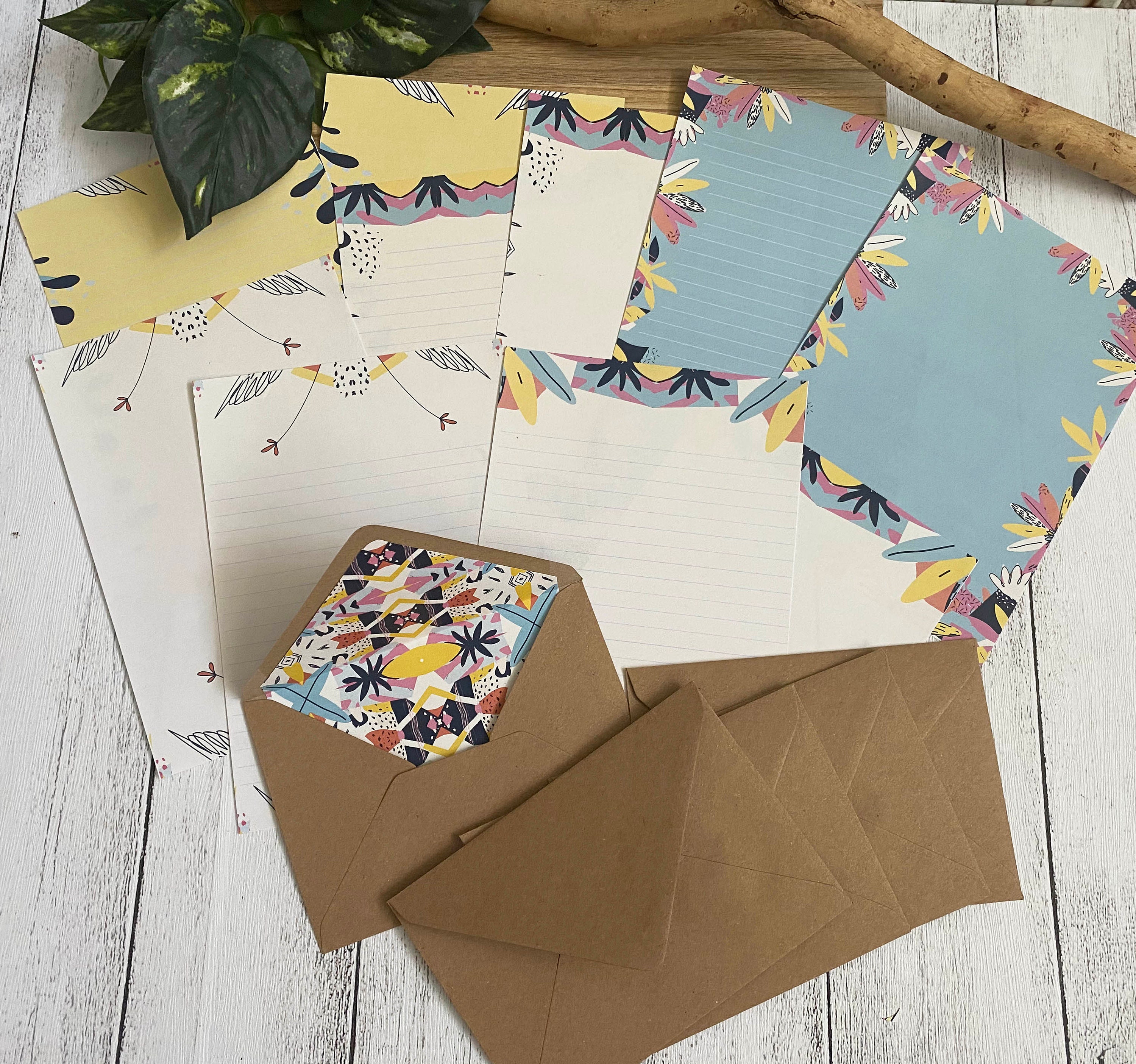 Writing Paper Set 10 A5 Sheets of Paper Kraft Envelopes - Etsy UK
