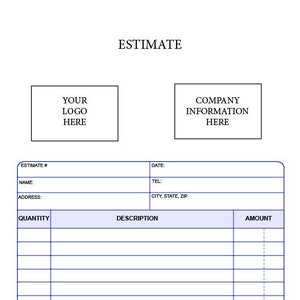 2 Part NCR Estimate Book 50 Sets for Your Business Printed in Color ...