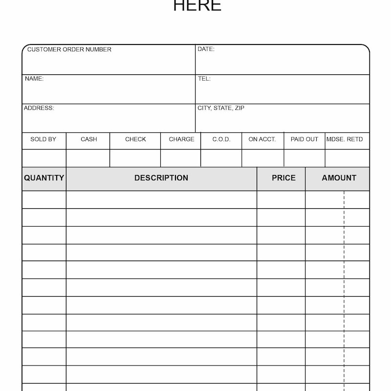 Personalized Receipt Book - Etsy
