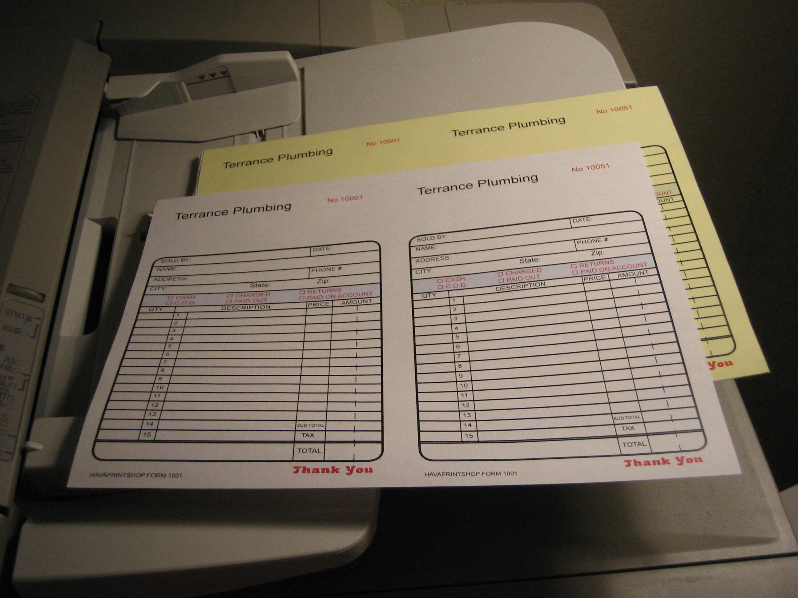 2 Part Ncr Carbonless Sales Receipt Book Full Color 5.5 x 8.5 (50 Sets ...