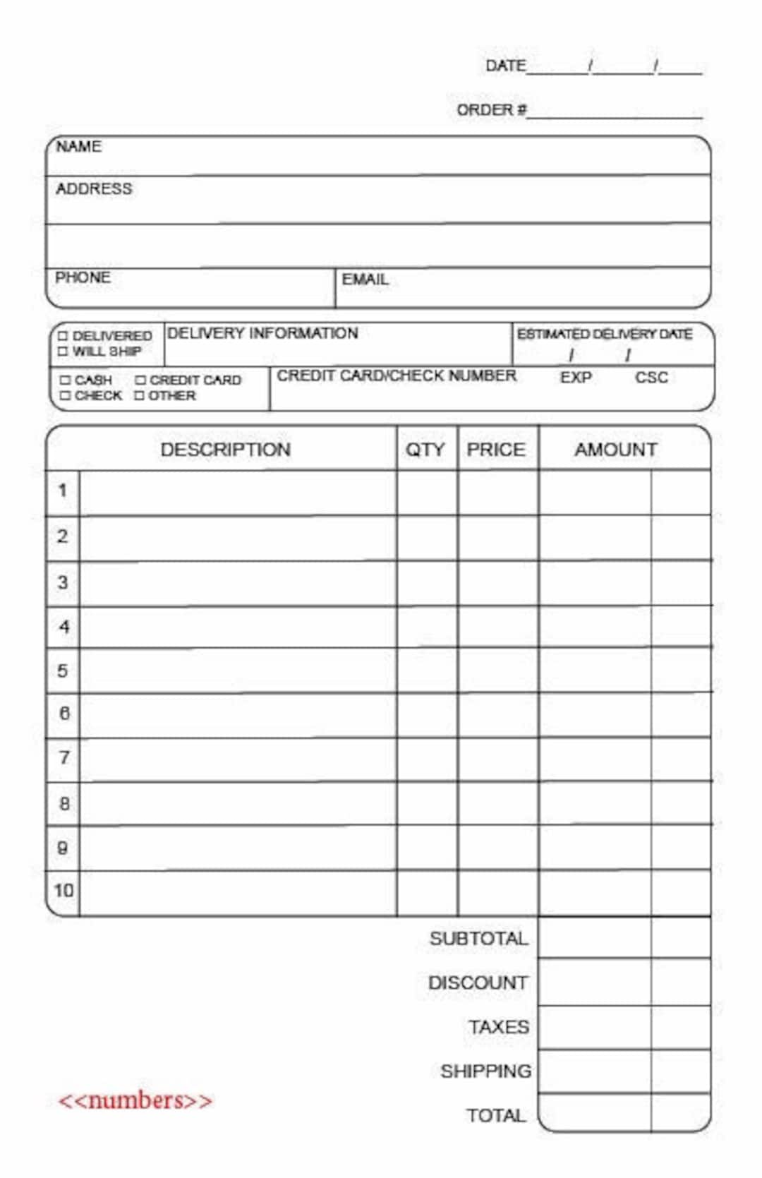 Custom Printed 2 Part Ncr Sales Receipt Book Full Color 5.5 X 8.5 (50 ...