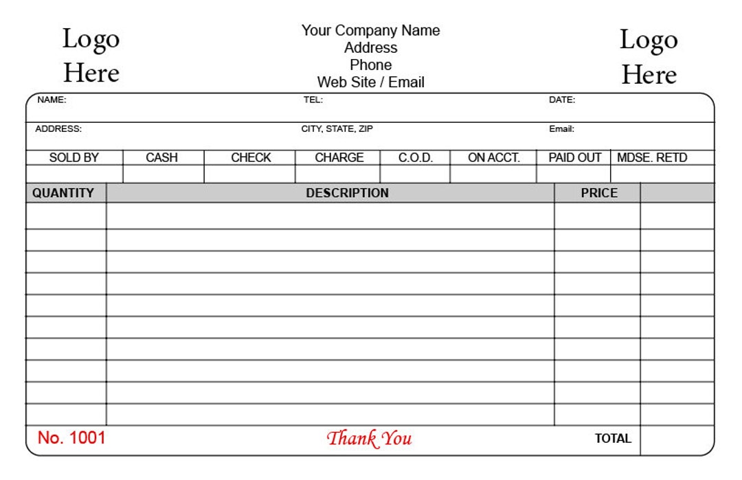 2 Part Carbonless Form Book, Landscape 50 Sets of 5.5" X 8.5" in Full ...