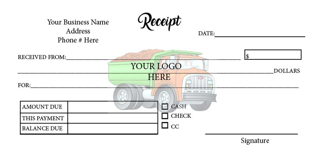 3 Books 3" X 6" Receipt Book With Your Info and Logo in Color 50 Sets ...