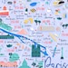 Map of Paris, Paris Travel Print, Hand Drawn Map, French Travel Print ...