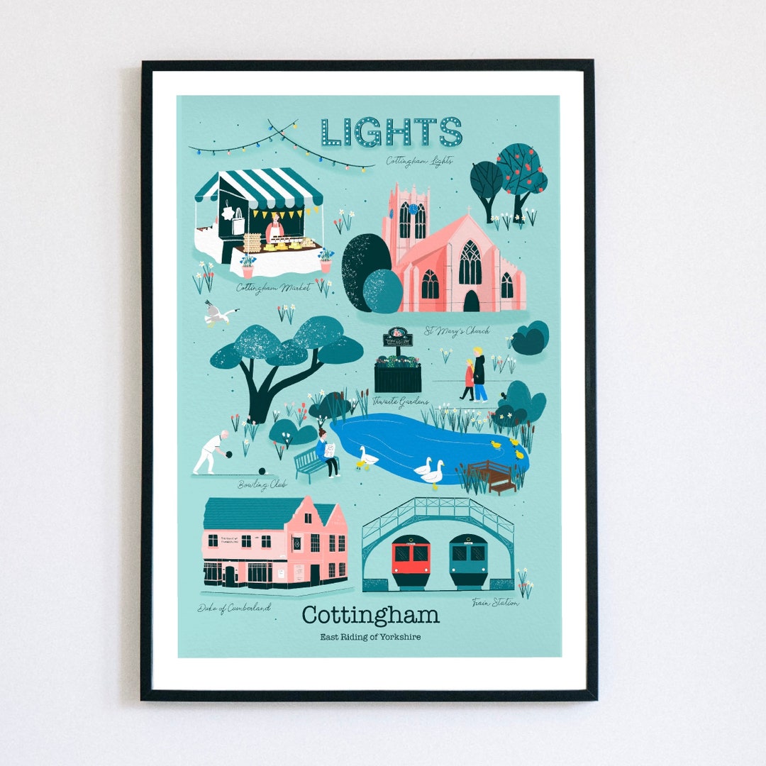 Cottingham Landmarks Art Print, Cottingham Landmarks Poster, East ...