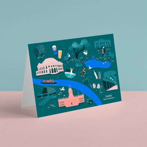Leeds Card Leeds Landmarks Card West Yorkshire Card - Etsy UK