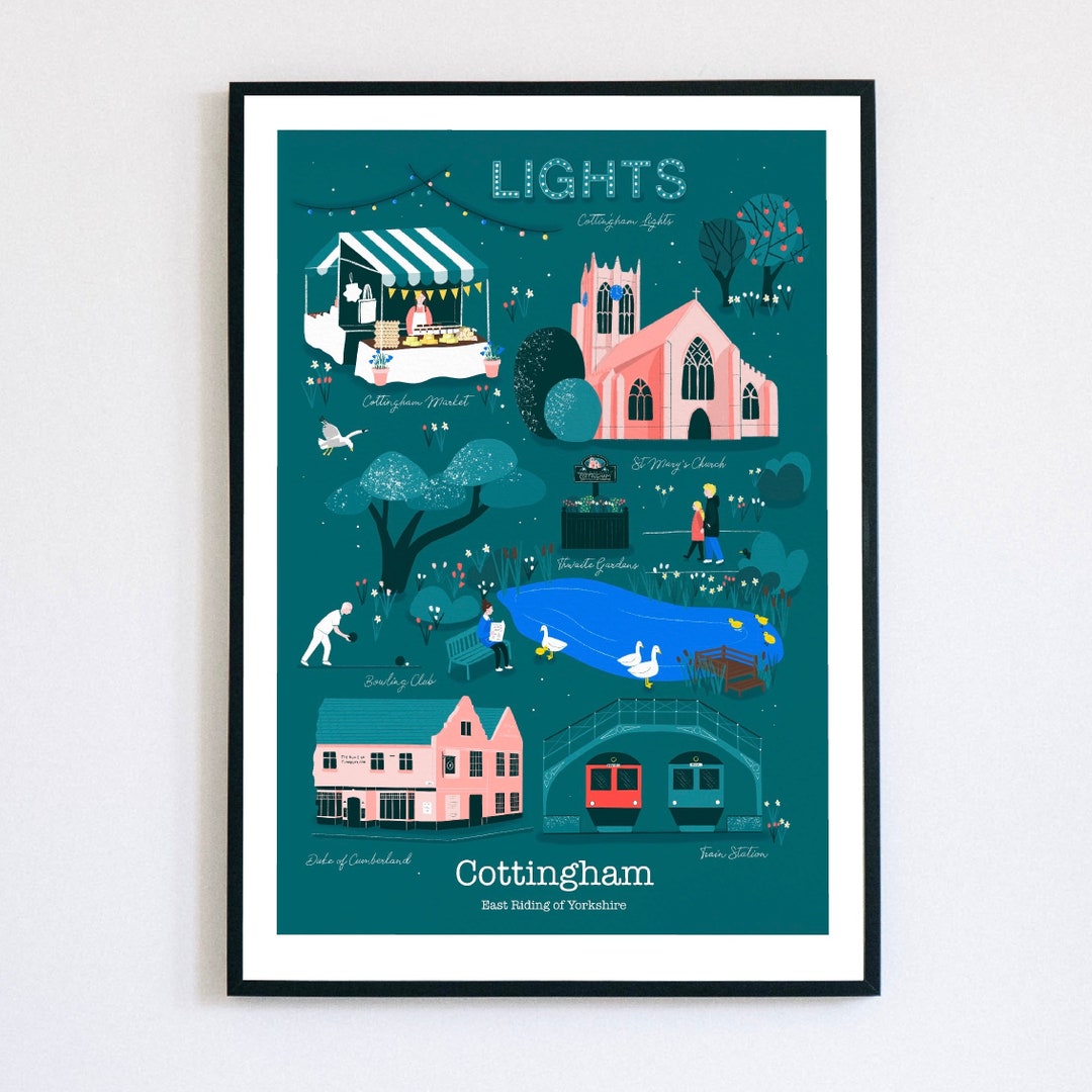 Cottingham Landmarks Art Print, Cottingham Landmarks Poster, East ...