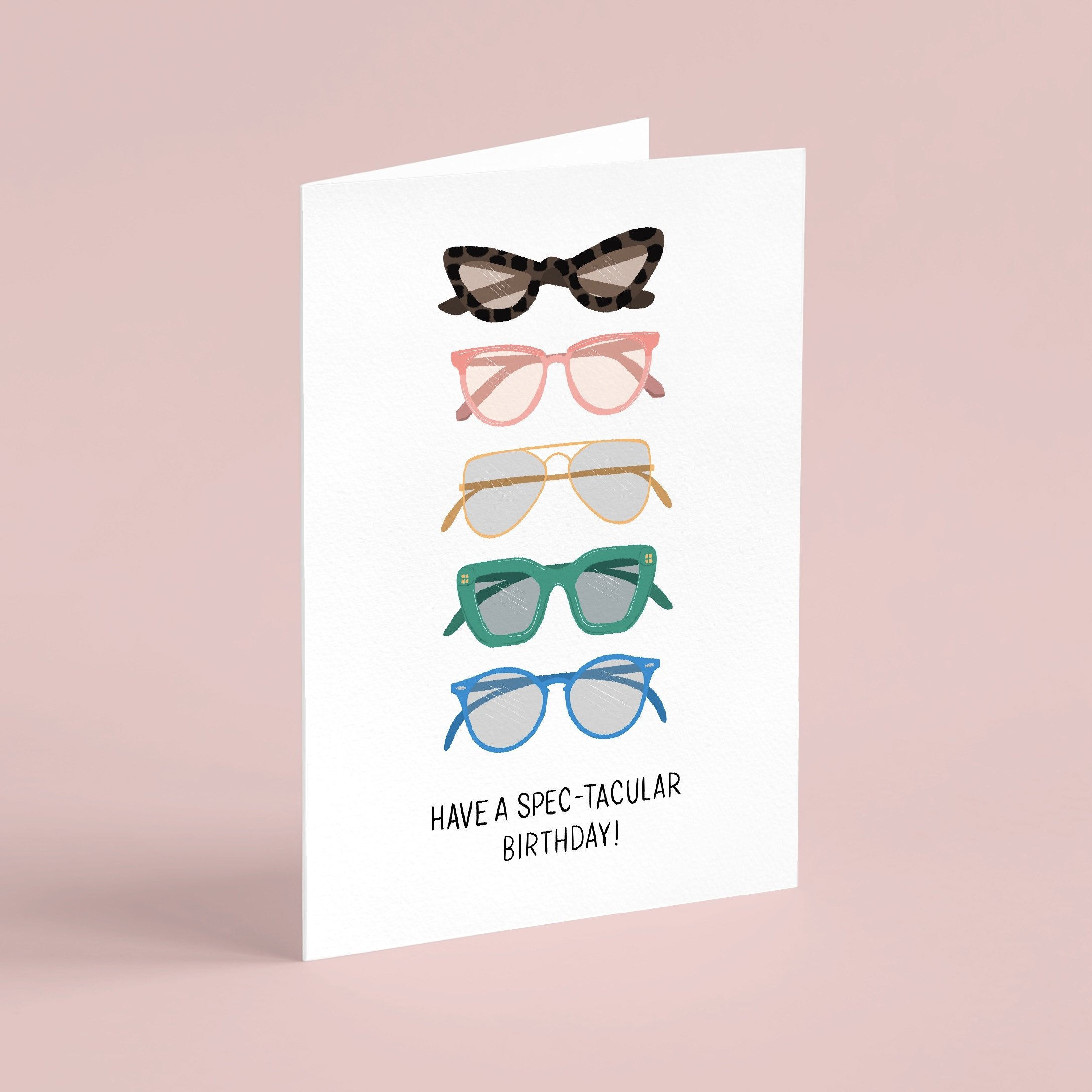Spectacular Birthday Card, Glasses Birthday Card, Illustrated Birthday ...