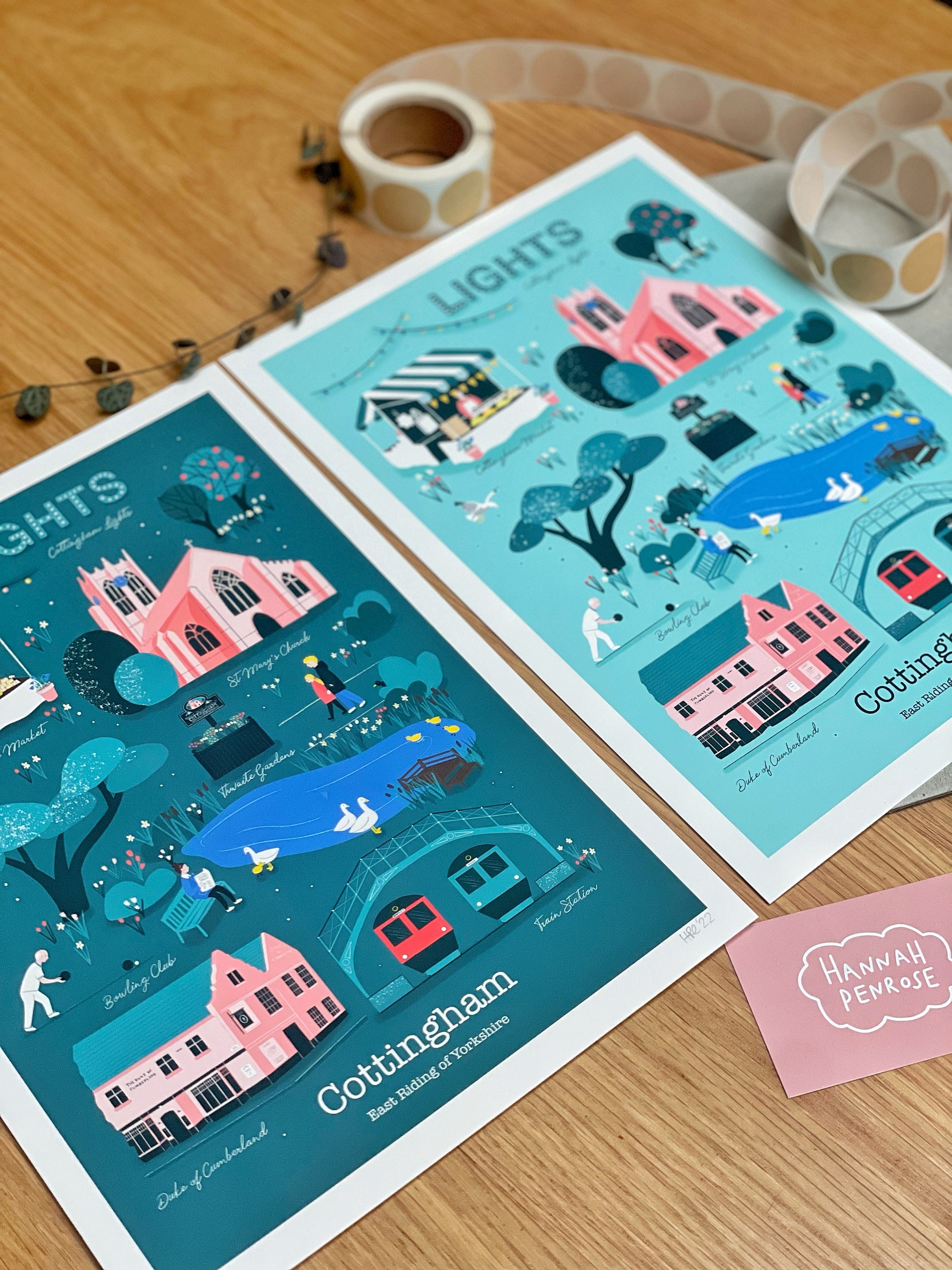 Cottingham Landmarks Art Print, Cottingham Landmarks Poster, East ...
