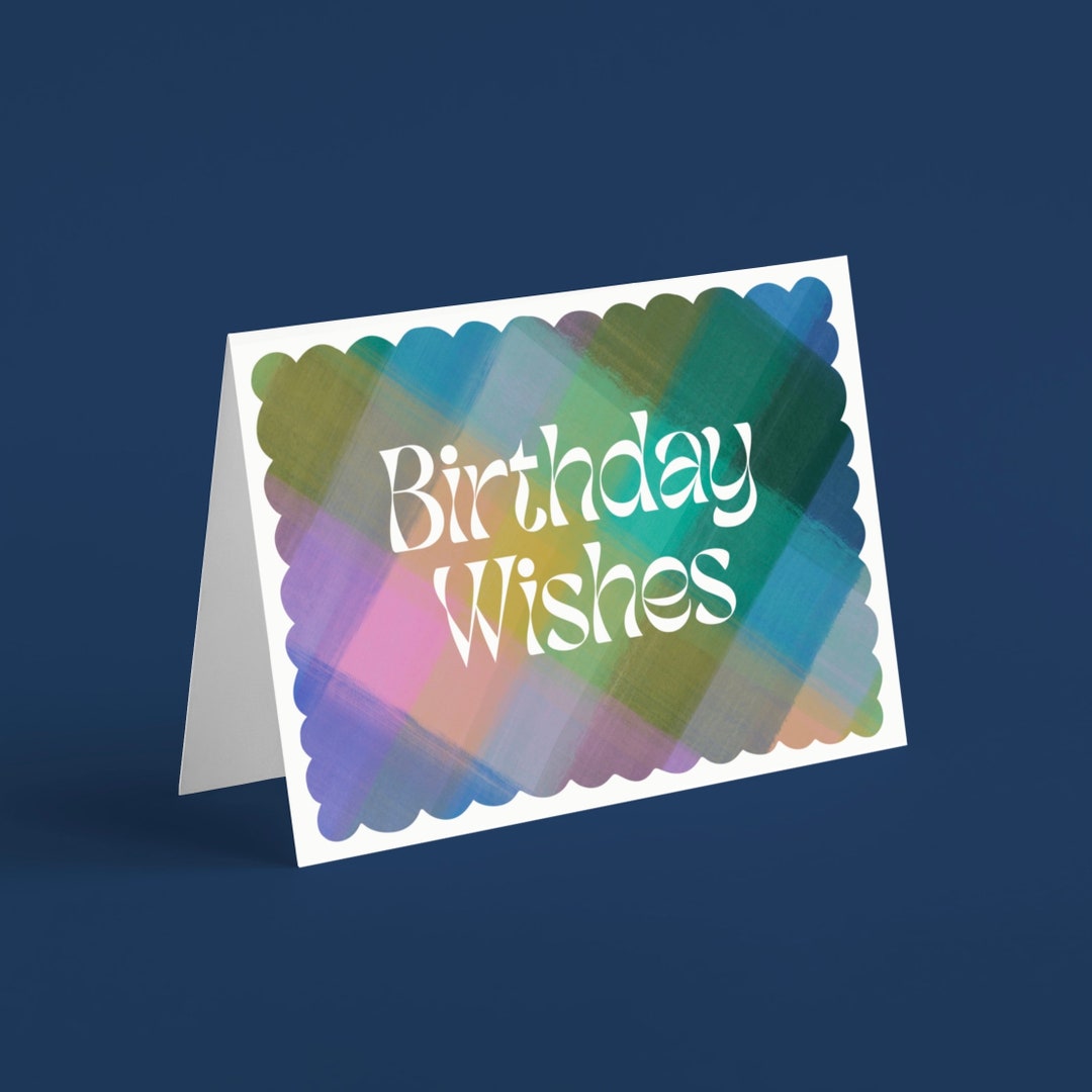 Birthday Wishes Card, Illustrated Birthday Card, Rainbow Card, Eco ...