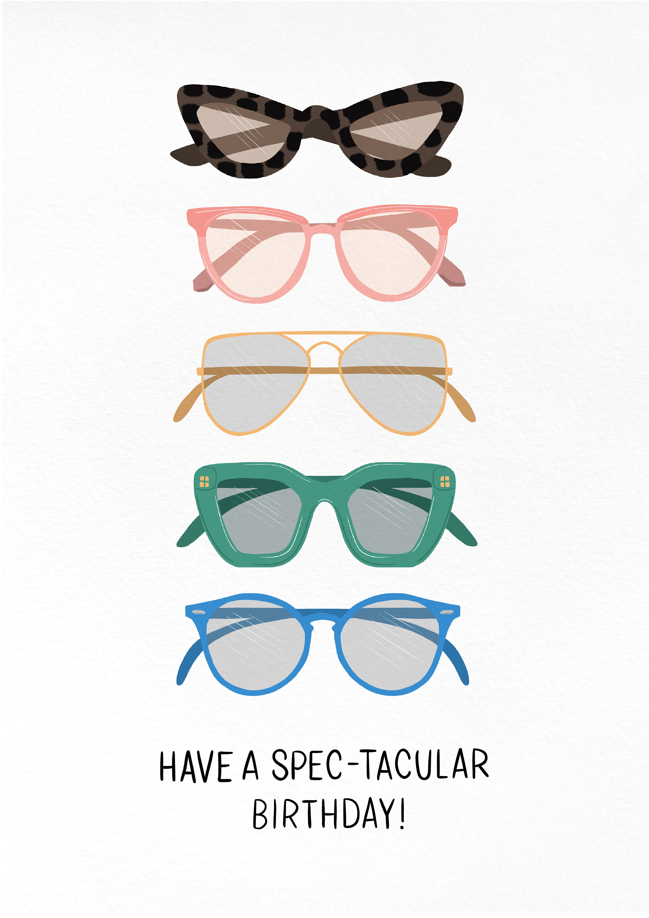 Spectacular Birthday Card Glasses Birthday Card Illustrated - Etsy