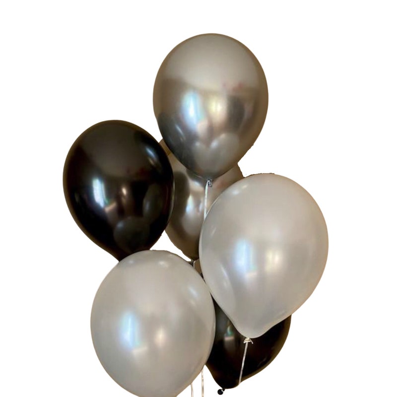 Black and Silver Balloons - Etsy
