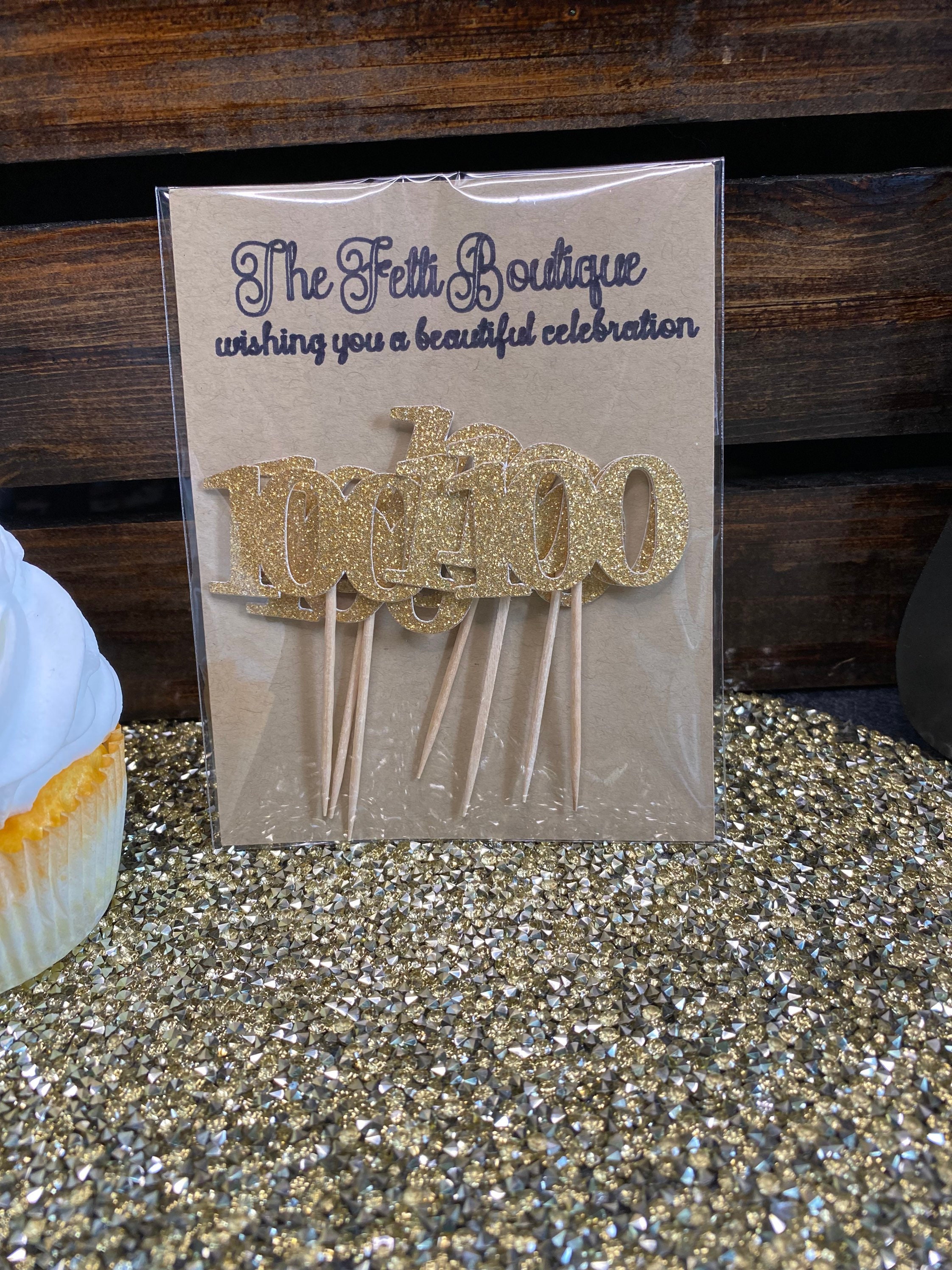 100th Birthday Cupcake Topper/ 100th Birthday Party Decorations/ Custom ...